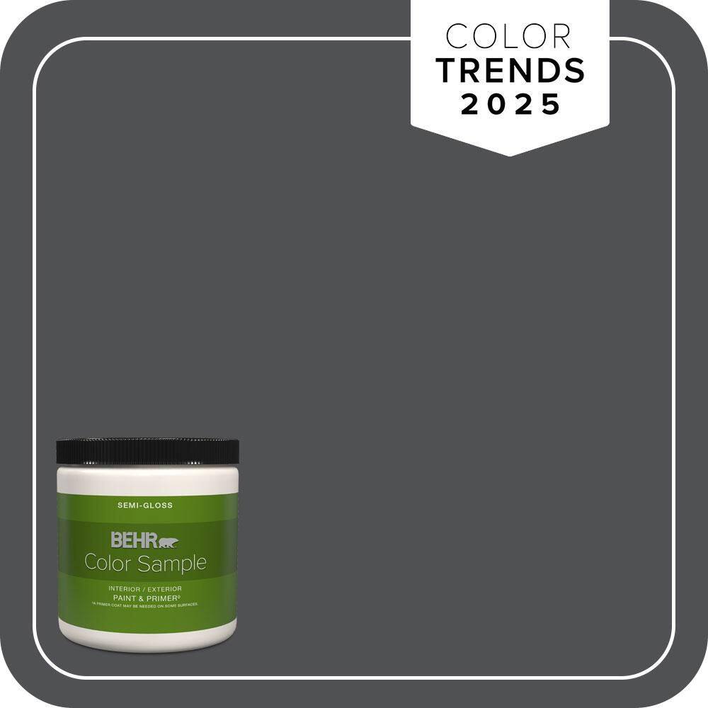BEHR PREMIUM PLUS 8 oz. #PPU18-01 Cracked Pepper Semi-Gloss Interior ...