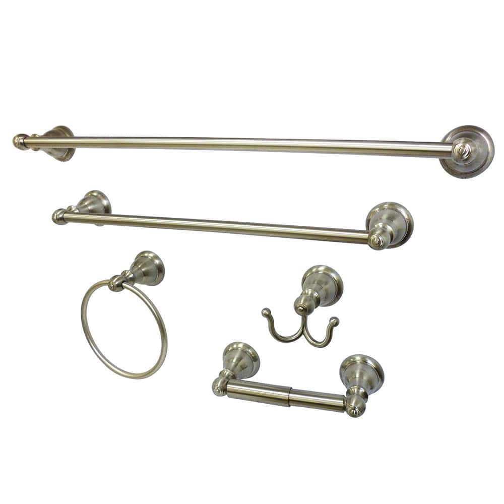 Kingston Brass Southwestern 5-Piece Bath Hardware Set in Brushed Nickel ...