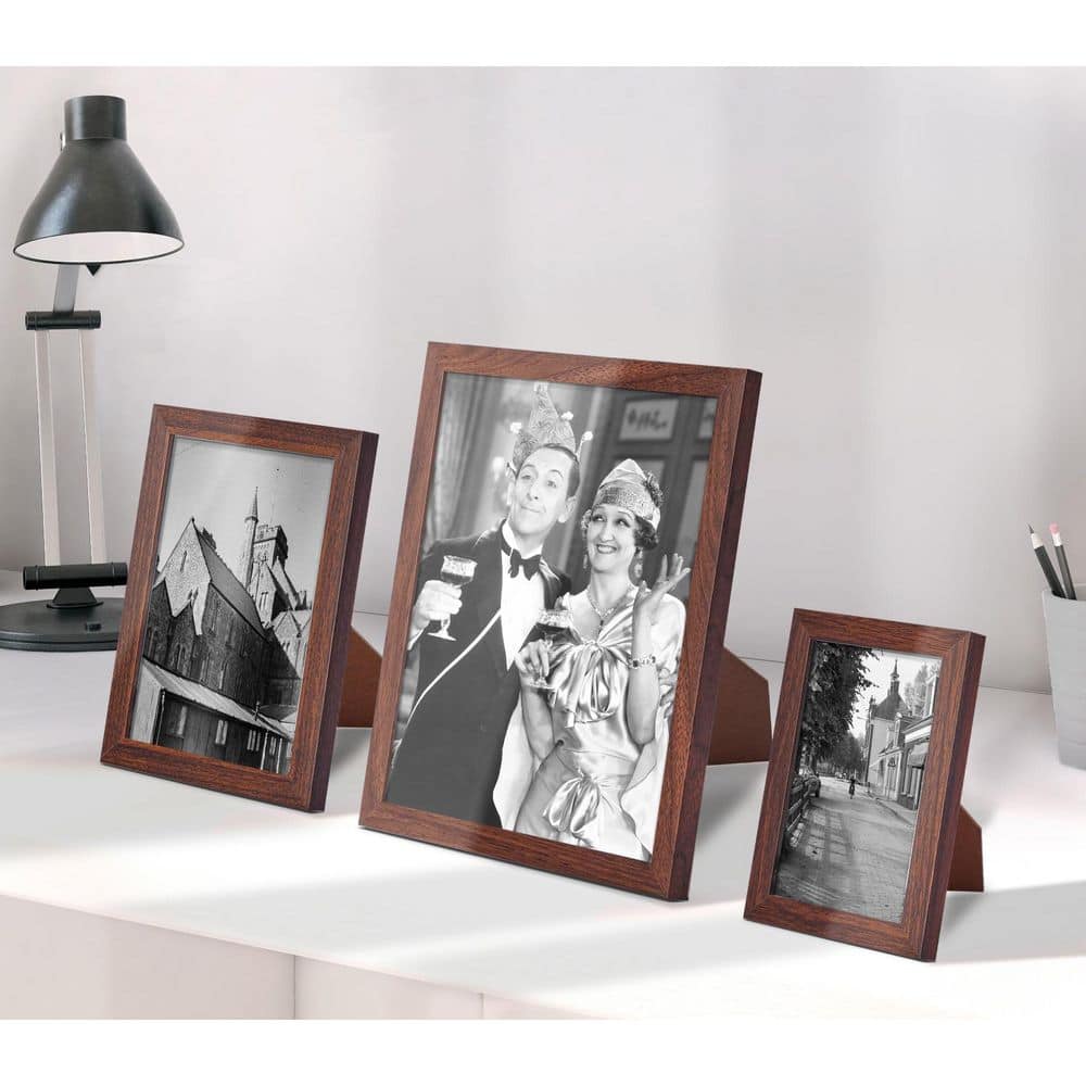 10-Pack Photo Frame Set, Wall/Tabletop Display, 8x10 5x7 4x6, Brown ...