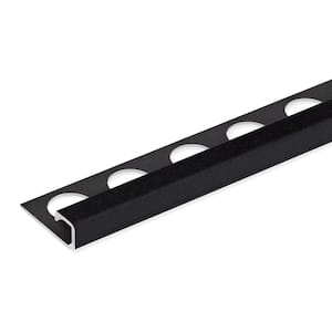 TrimMaster Textured Black 3/8 in. x 98-1/2 in. Aluminum Square Tile ...