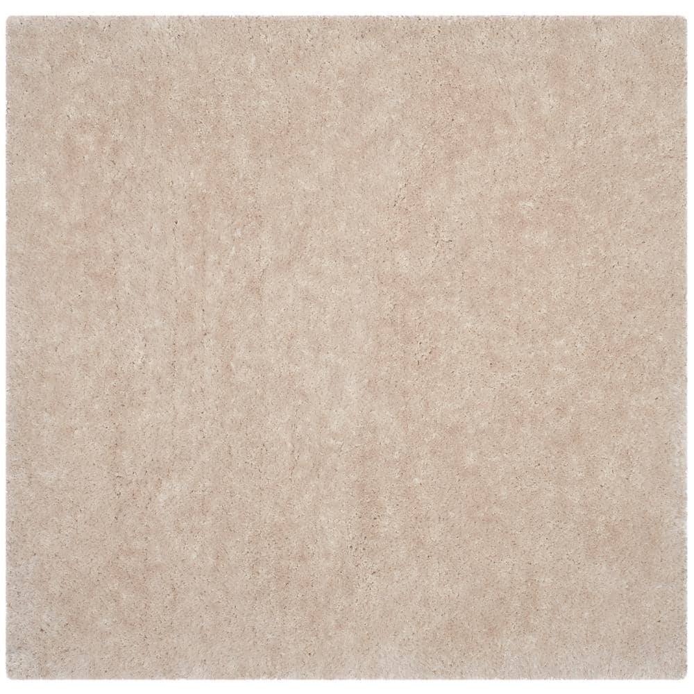 SAFAVIEH Luxe Shag Bone 8 ft. x 8 ft. Square Area Rug SGX160B-8SQ - The ...