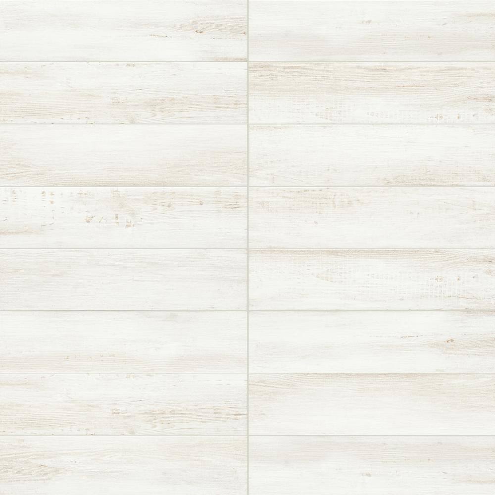 Florida Tile Home Collection Chic Wood Creme 6 in. x 24 in. Porcelain ...