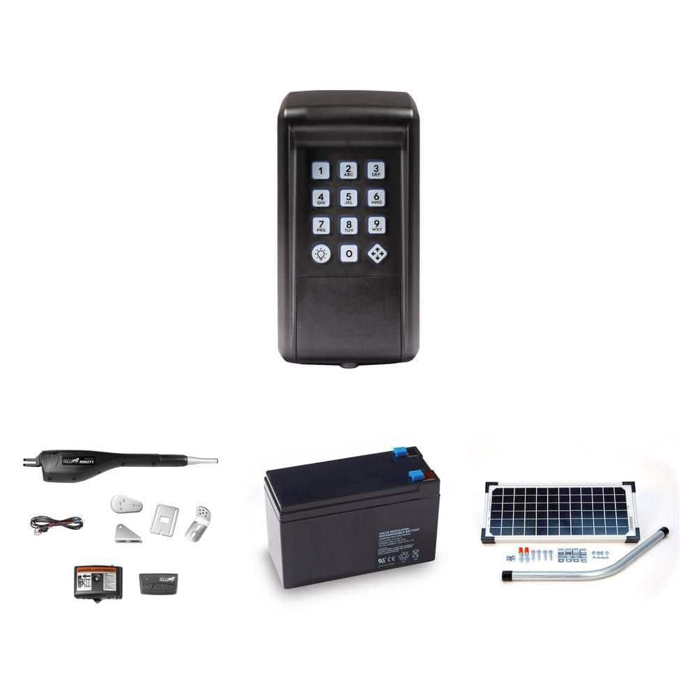 Mighty Mule Digital Keypad, 10-Watt Solar Panel Kit, 12-Volt Battery ...