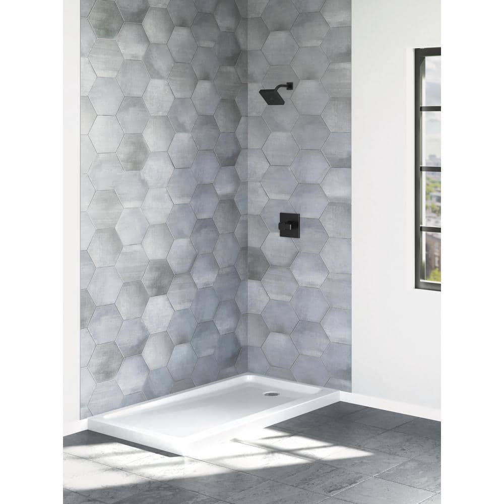 Delta Industrial 60 in. L x 32 in. W Corner Shower Pan Base with Right ...
