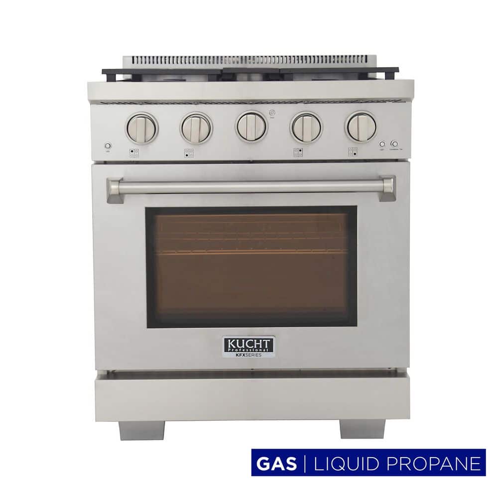 Kucht 30 in. 4.2 cu. ft. 4-Burners Freestanding Propane Gas Range and ...
