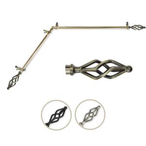 66 in. to 120 in. 13/16 in. Adjustable Corner Window Curtain Rod in ...