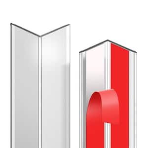 NVNOO 1-1/8 in. x 4 ft. Plastic White Wall Corner Protector Guards for ...