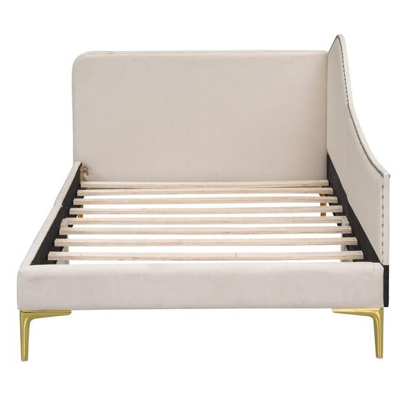 Harper And Bright Designs Beige Twin Size Linen Upholstered Daybed With