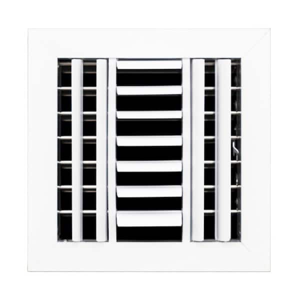 ACLAMINAIRE 8 in. x 8 in. 3-Way Aluminum Ceiling Diffuser in White L-CL ...