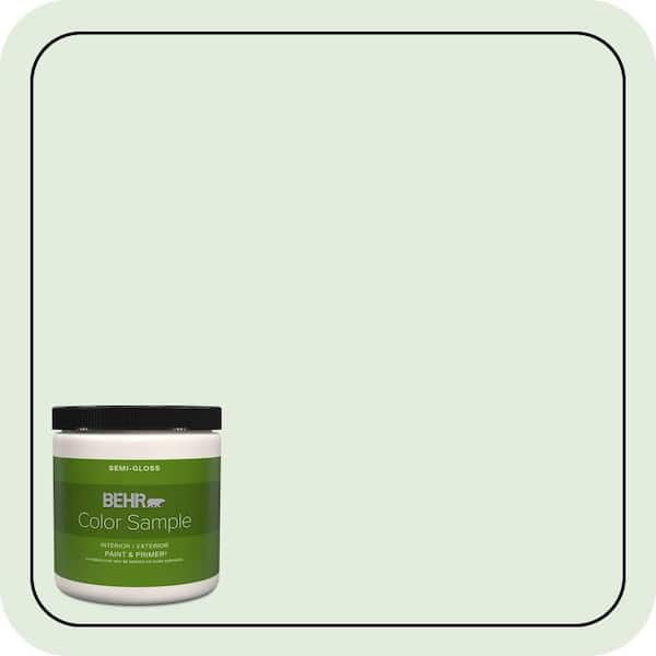 BEHR PREMIUM PLUS 8 oz. #M400-1 Establish Mint Semi-Gloss Interior ...