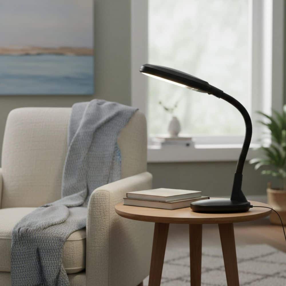 Lavish Home 22 in. Black Indoor Sunlight Desk Lamp HD100001 - The Home ...