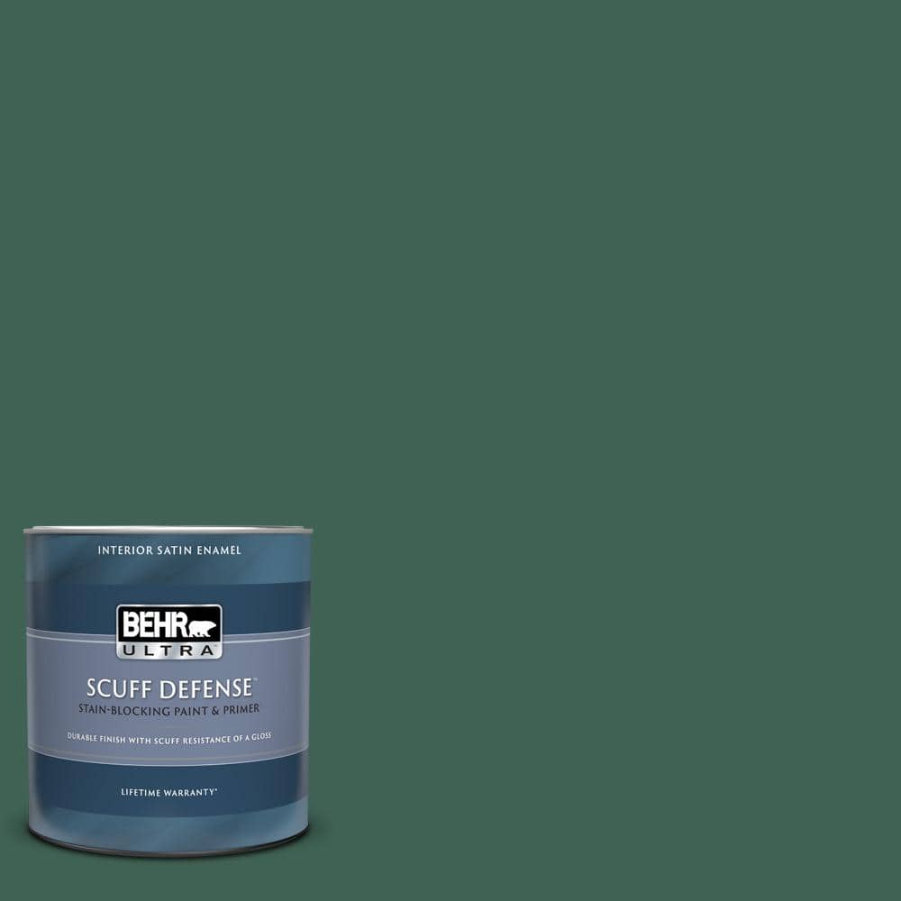 BEHR ULTRA 1 qt. #M430-7 Green Agate Extra Durable Satin Enamel ...