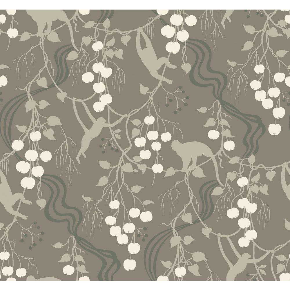 A-Street Prints Linden Stone Grey Jungle Canopy Wallpaper Sample 4147 ...