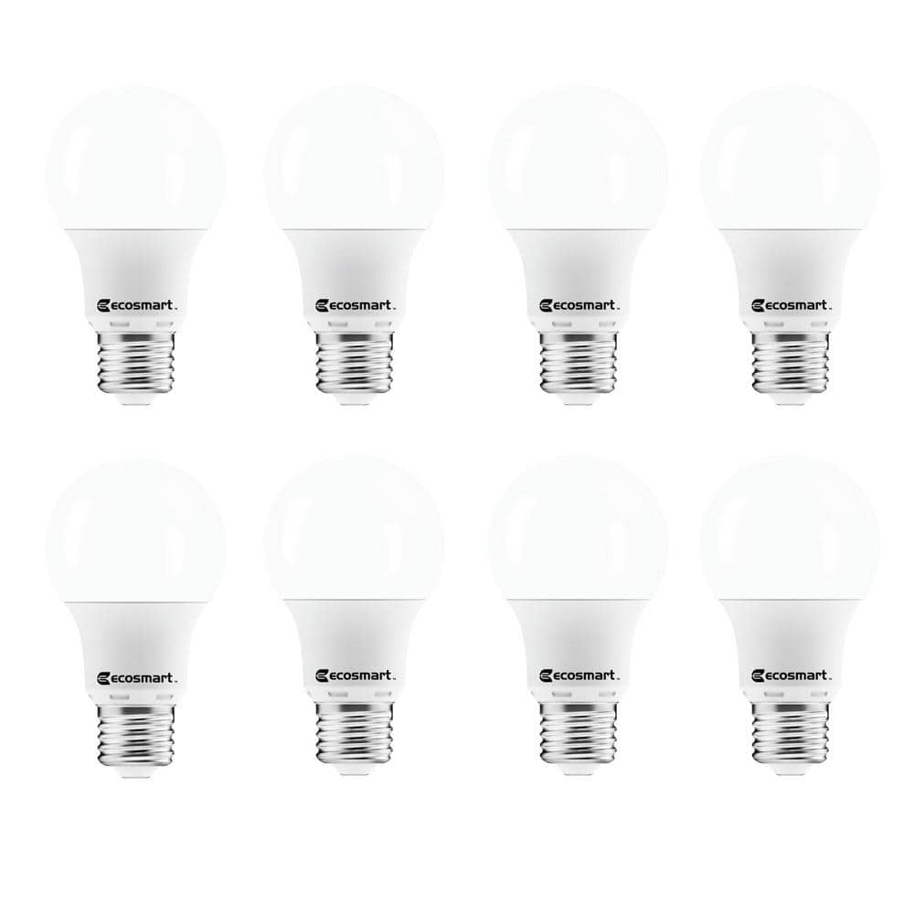 40-Watt Equivalent A19 Non-Dimmable CEC LED Light Bulb Daylight (8-Pack ...