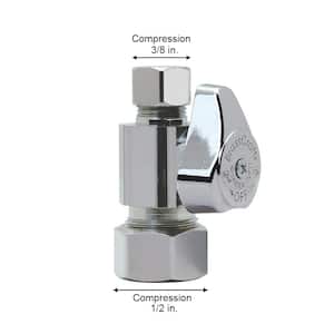 BrassCraft 1/2 in. FIP Inlet x 3/8 in. Compression Outlet 1/4-Turn Angle Valve G2R17X C1 - The ...