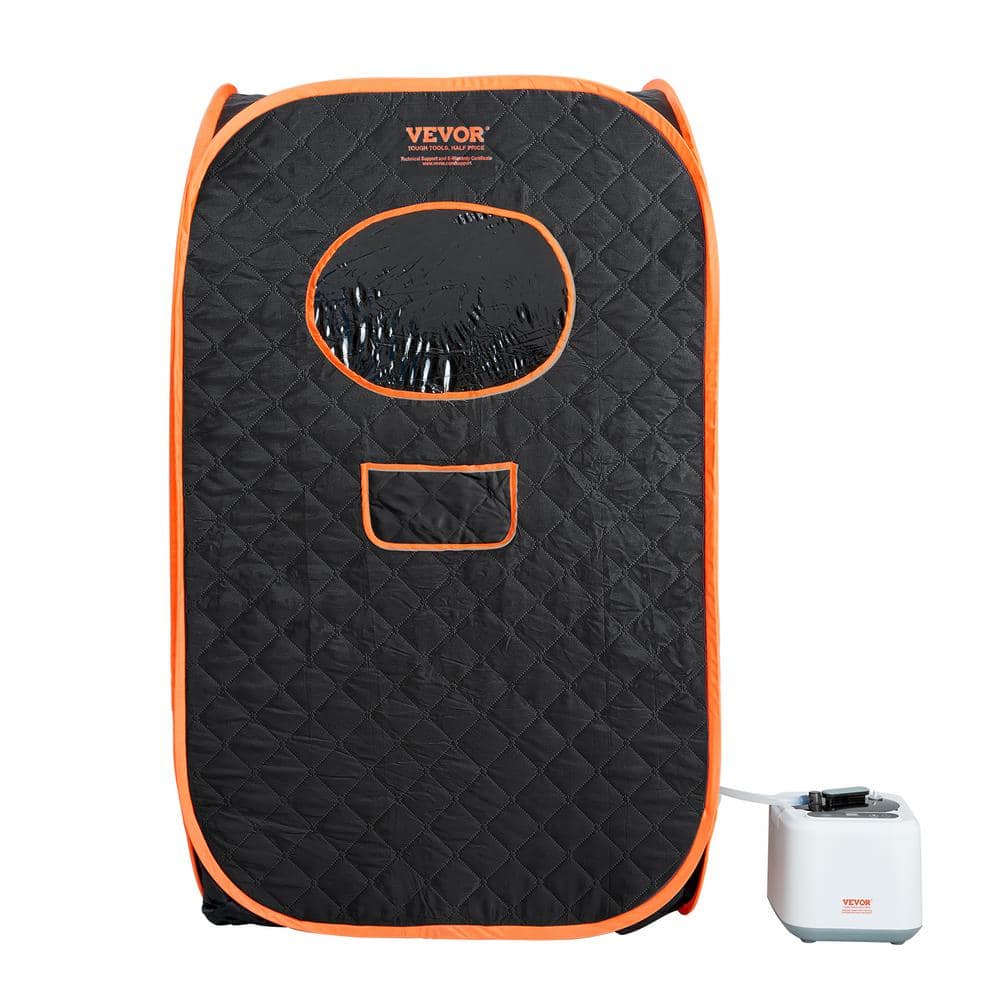 VEVOR Compact Portable Steam Sauna Tent 1000-Watt 1-Person Indoor Steel ...