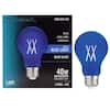 EcoSmart 40-Watt Equivalent A19 Dimmable Filament Blue Colored Glass ...