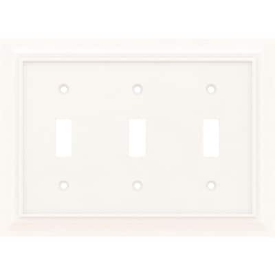 Liberty 27 in. White and Satin Nickel Tri-Hook Rack 129848