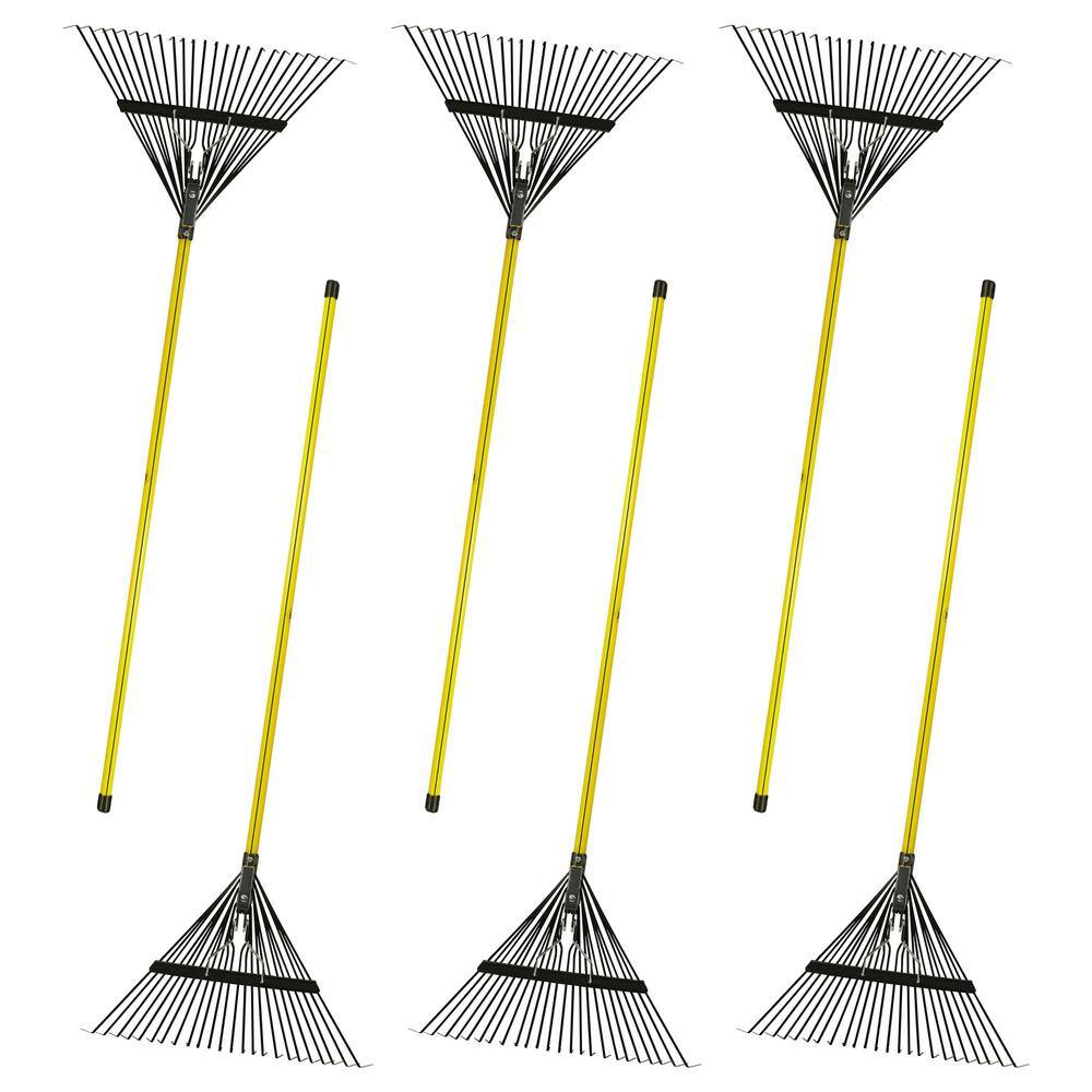 Nupla Heavy-Duty 54 in. 24-Tine Leaf Rake with Classic Fiberglass ...