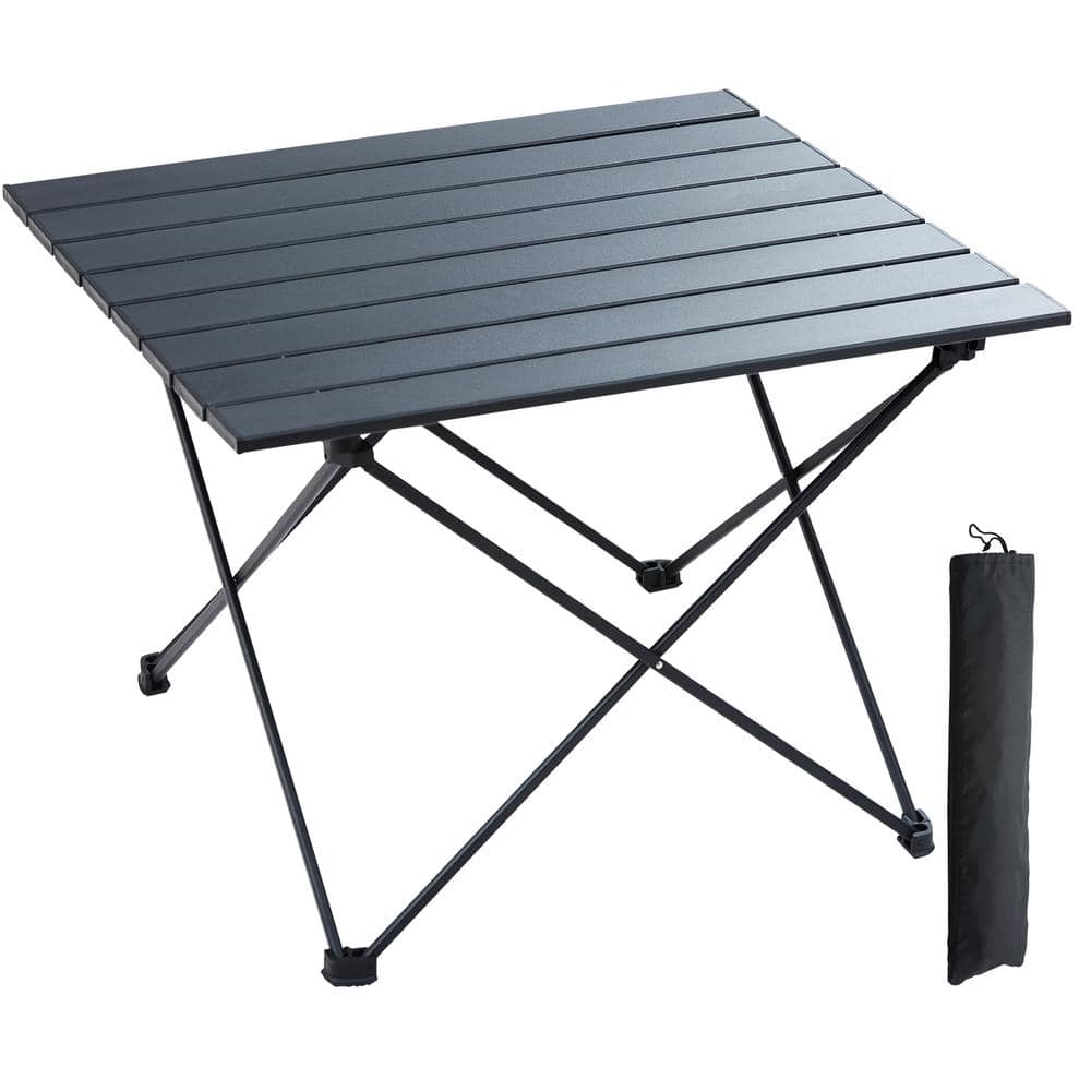 VEVOR Folding Camping Table 22 in. x 16 in. Outdoor Portable Side ...