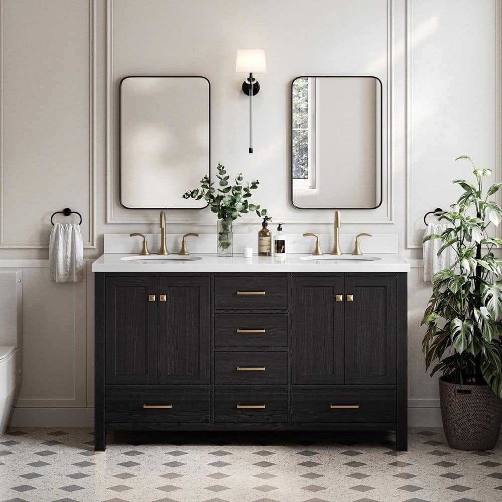 Reviews for ARIEL Cambridge 60 in. Double Sink Freestanding Bathroom ...