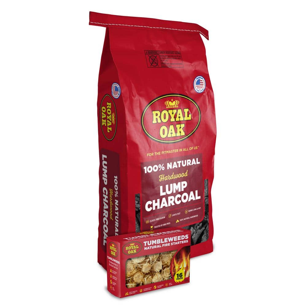 Royal Oak 15.44 lbs. Natural Lump Charcoal and 16 CT Tumbleweeds ...