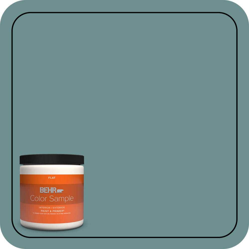 BEHR PREMIUM PLUS 8 oz. #500F-6 Hallowed Hush Flat Interior/Exterior ...