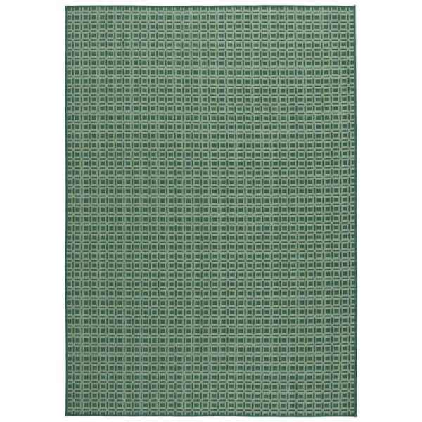 SAFAVIEH Terrace Dark Green/Light Green 8 ft. x 10 ft. Geometric Jewel ...