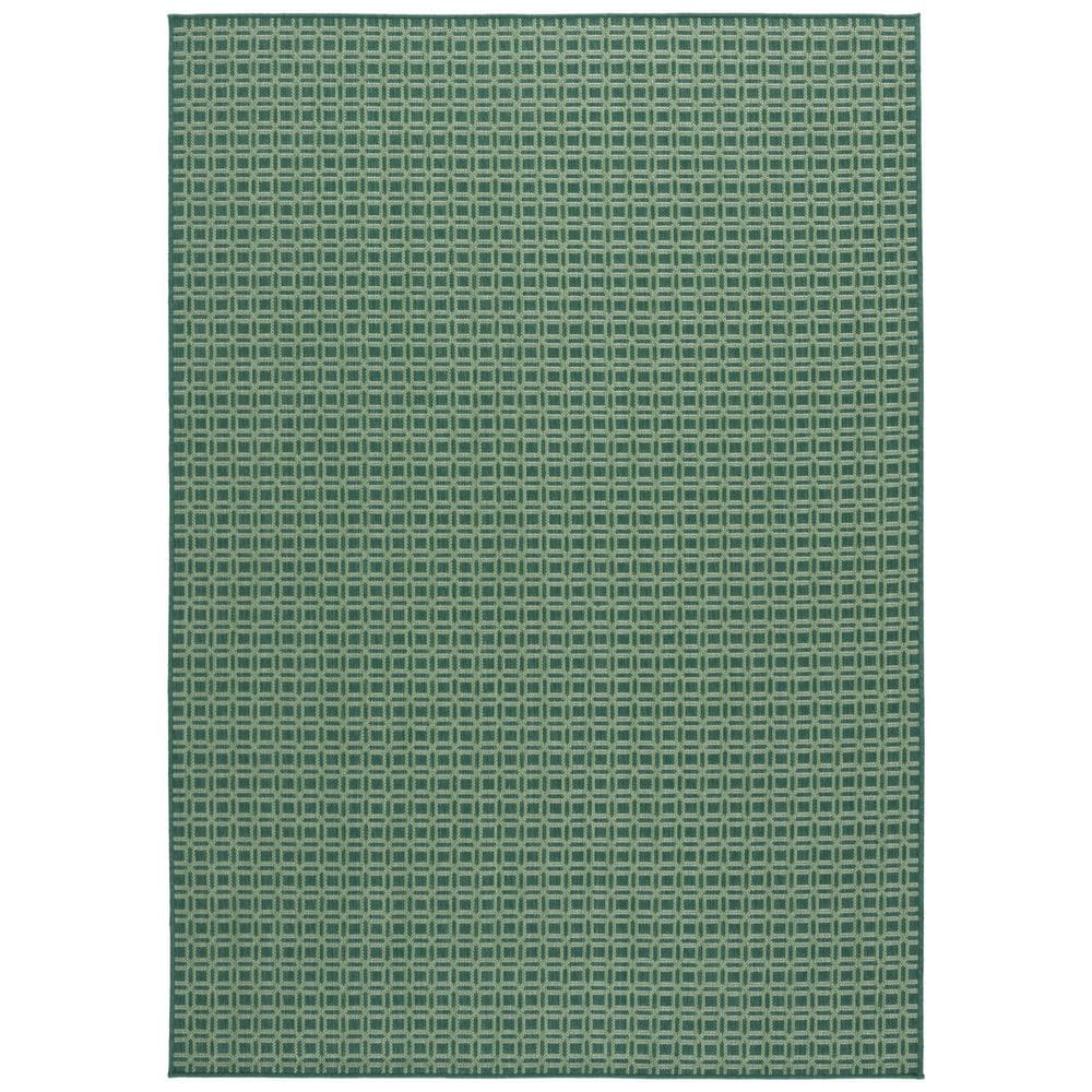 SAFAVIEH Terrace Dark Green/Light Green 9 ft. x 12 ft. Geometric Jewel ...