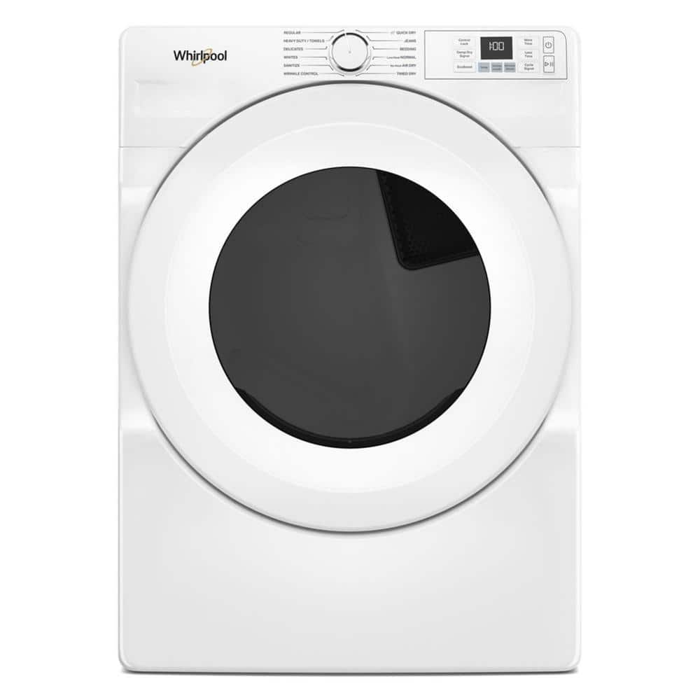 Whirlpool 7.4 Cu. Ft. vented Front Load Gas Dryer in White with Quick ...