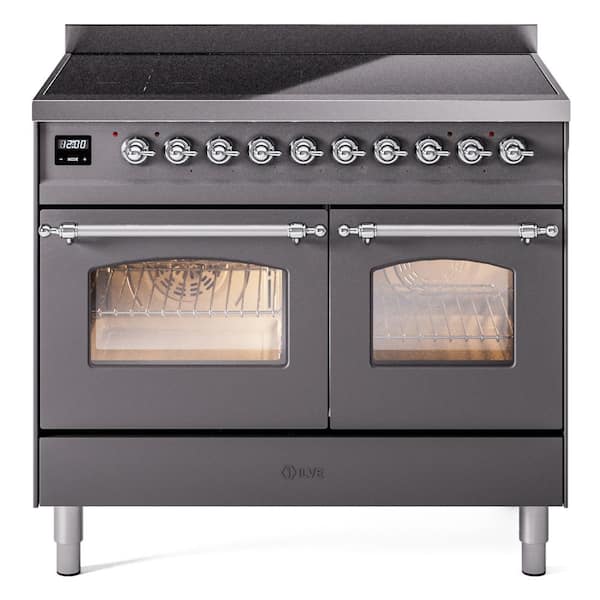 ILVE Nostalgie II 40 in. 6 Zone Freestanding Induction Range in Matte ...