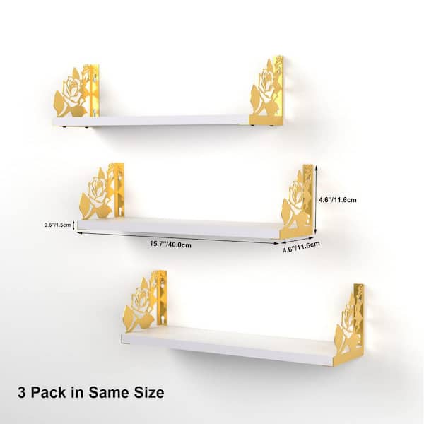 Rose White Corner Wall Shelf Idea
