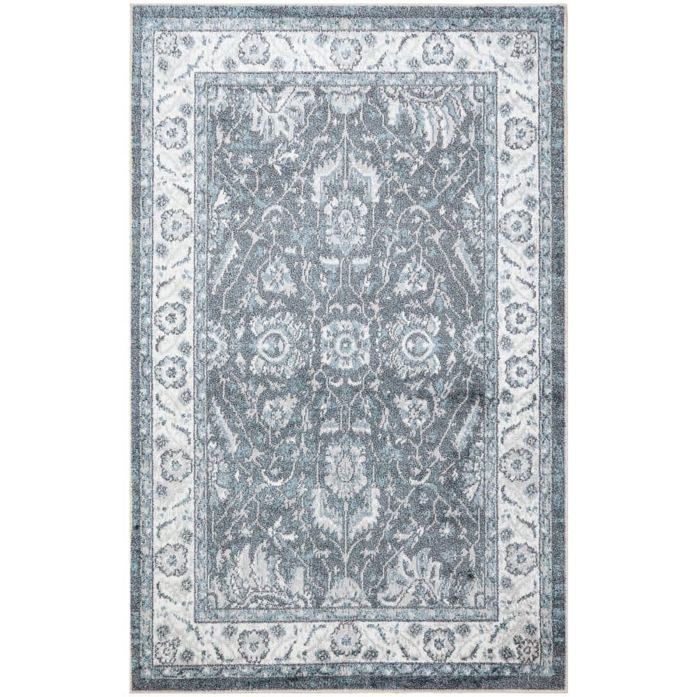 Nourison Astra Machine Washable Slate 3 ft. x 5 ft. Medallion ...