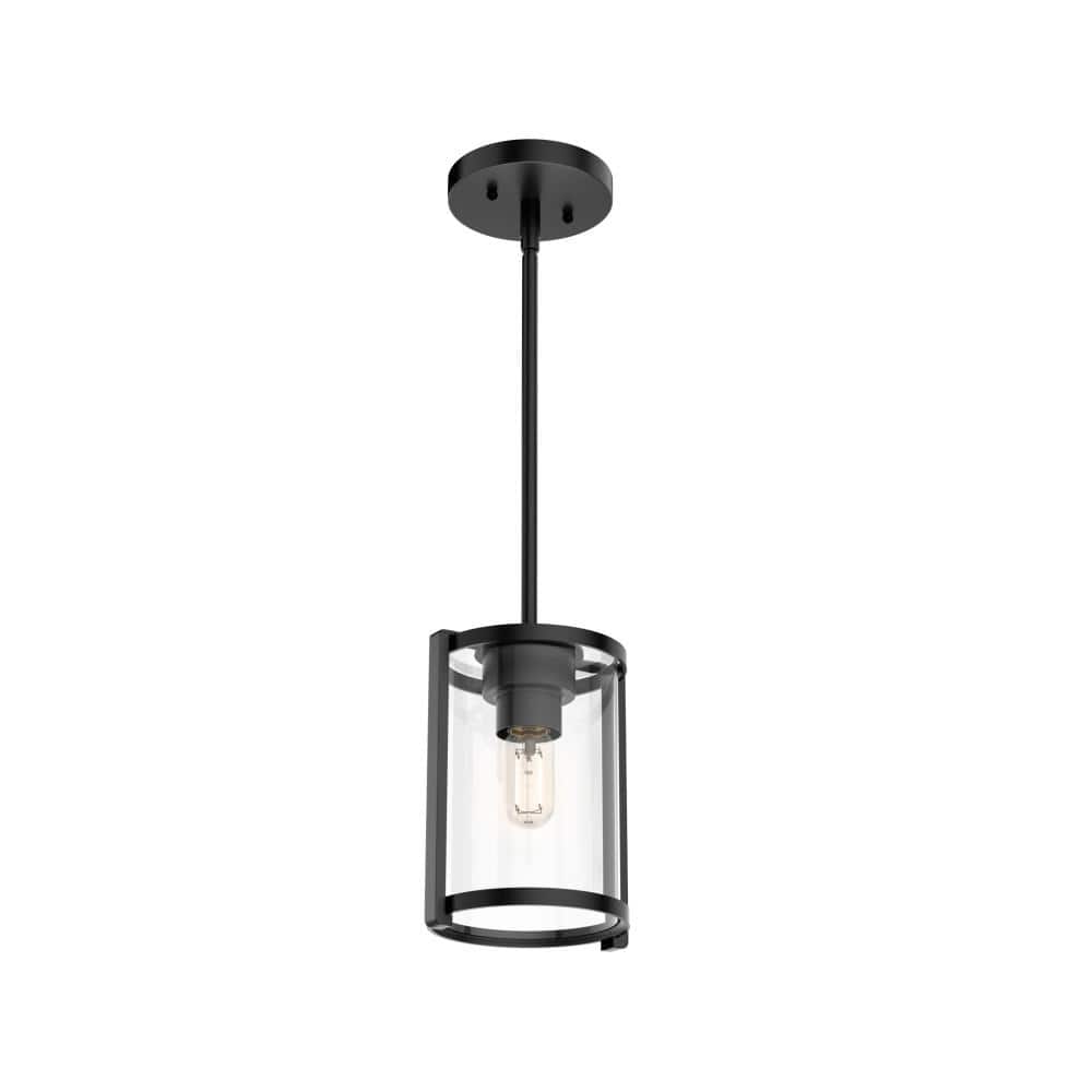 Hunter Astwood 1 Light Matte Black Cylinder Pendant Kitchen Light 19005 ...