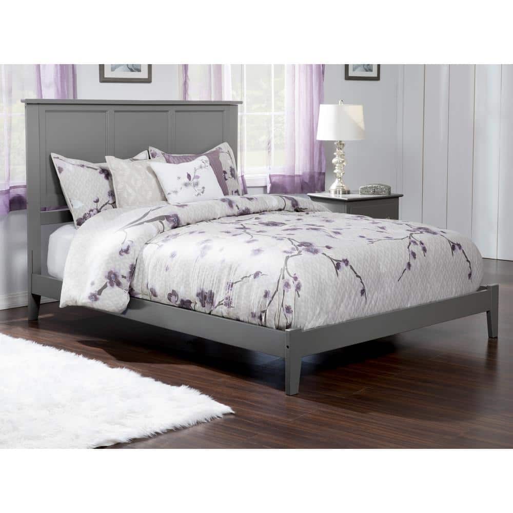 AFI Madison Grey King Solid Wood Frame Low Profile Platform Bed with ...