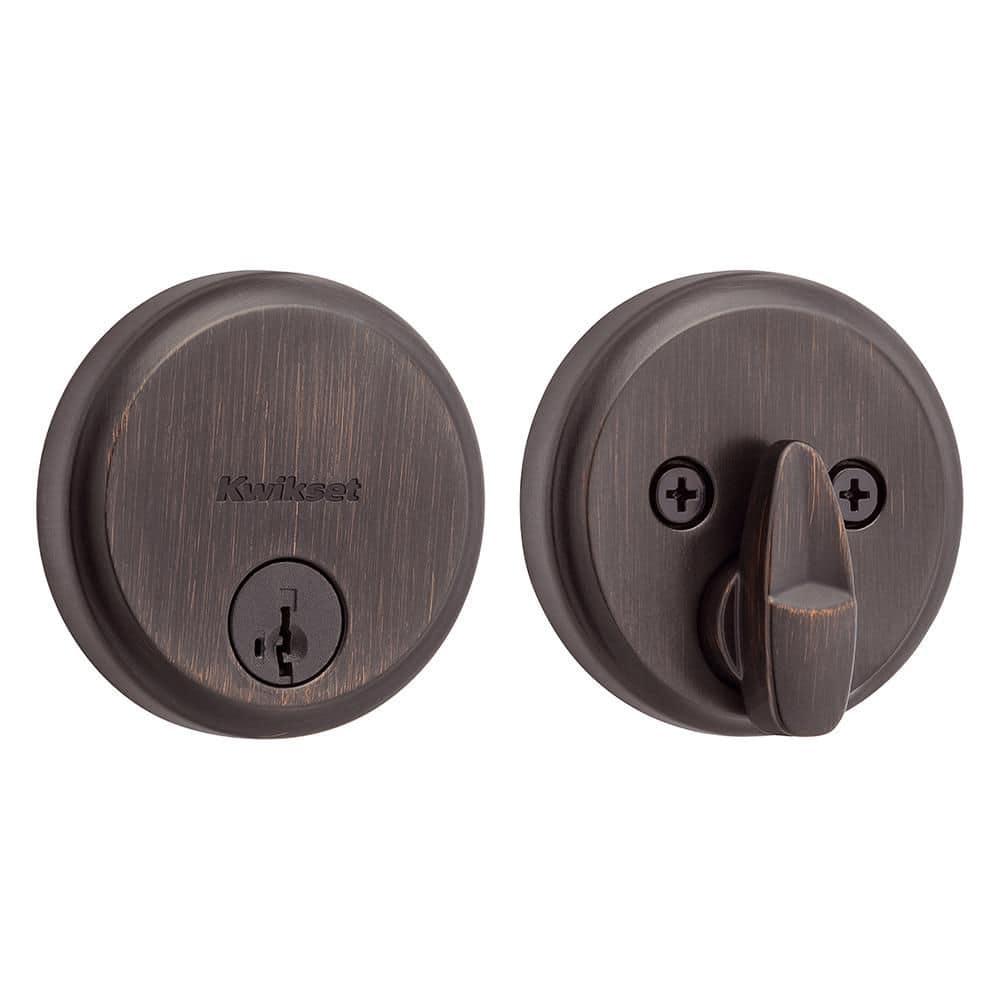 Kwikset Hometown Venetian Bronze Single Cylinder Low Profile Round ...