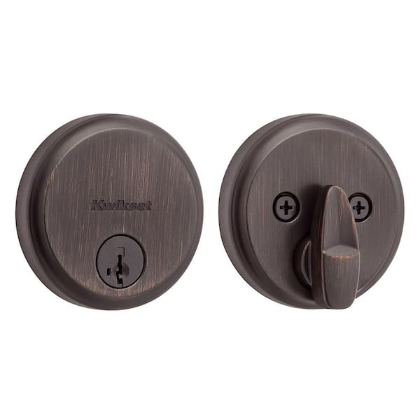Kwikset Hometown Venetian Bronze Single Cylinder Low Profile Round ...