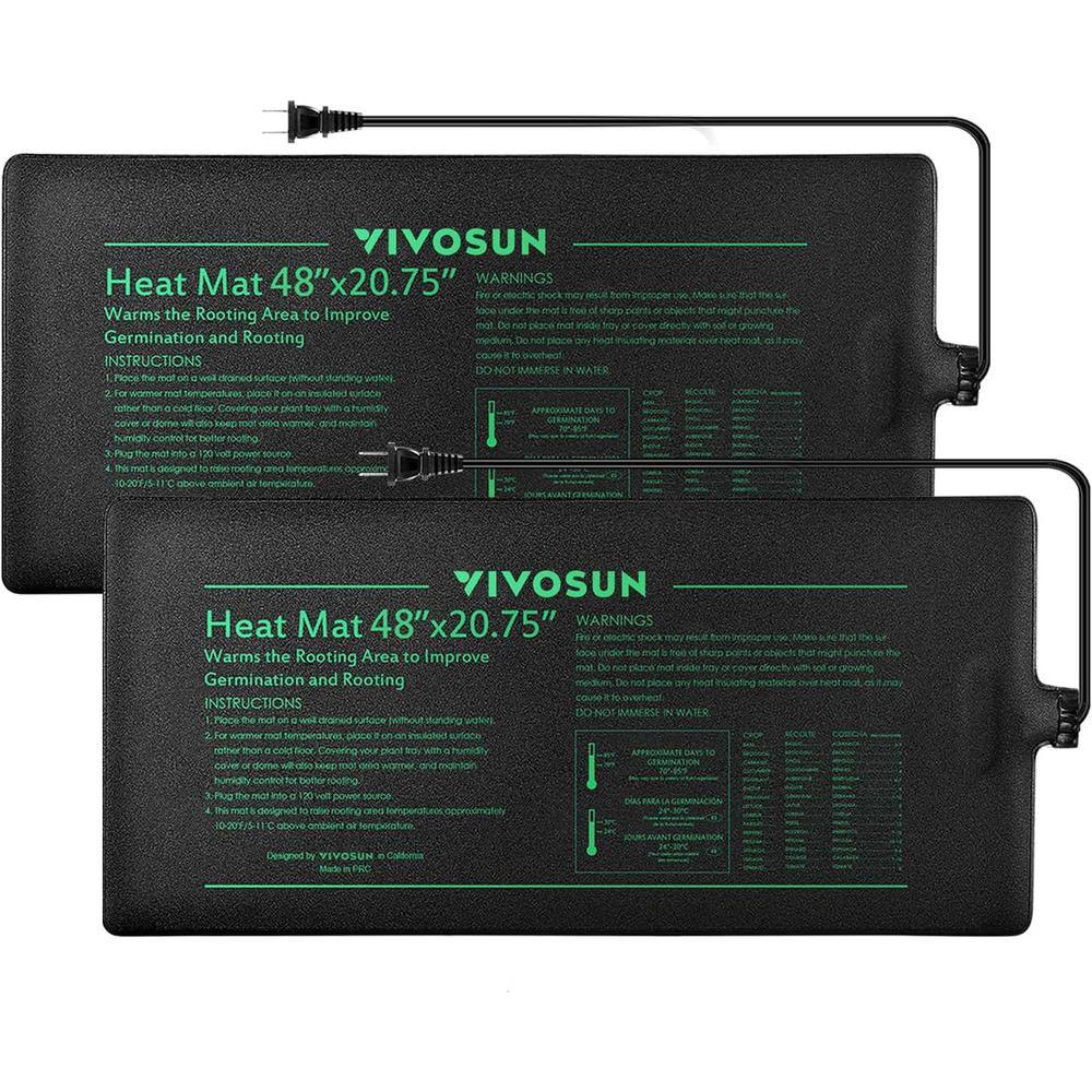 VIVOSUN 48 in. x 20.75 in. Durable Waterproof Seedling Heat Mat (2-Pack ...