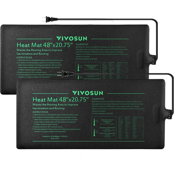 VIVOSUN 48 in. x 20.75 in. Durable Waterproof Seedling Heat Mat (2-Pack ...