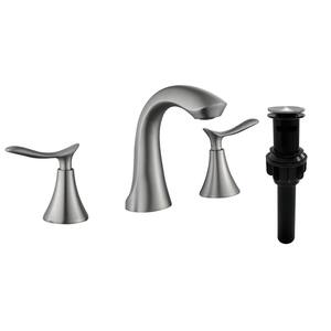 FLG 8 in. Widespread Double-Handle Bathroom Faucet with LED Light 3 ...