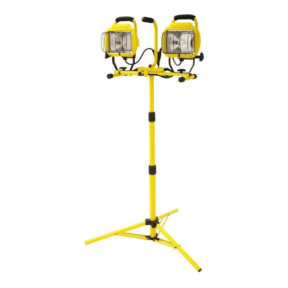 HDX 1,000-Watt Twin Head Halogen Telescoping Work Light 637449 - The ...