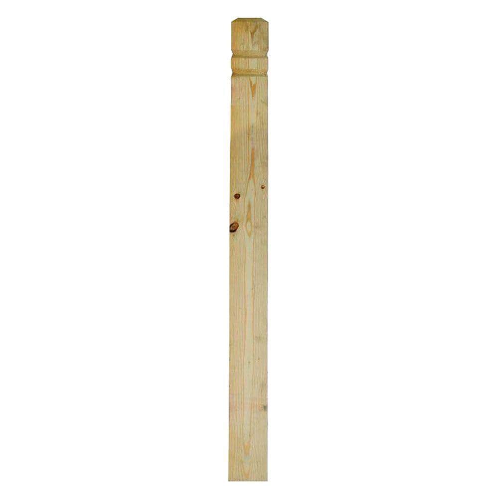 4 in. x 4 in. x 5 ft. Pressure-Treated Solid Wood Double V-Groove Deck ...