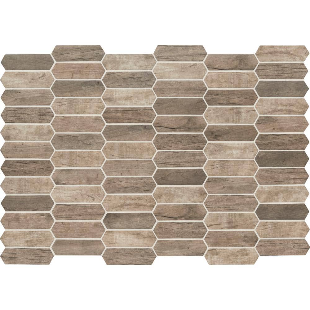 MSI Take Home Tile Sample-Weathered Wood Picket 4 in. x 4 in. Glass ...