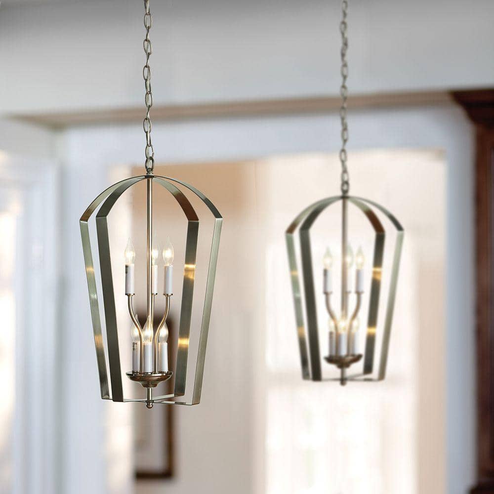 Progress Lighting Gather Collection 6-Light Brushed Nickel Foyer ...