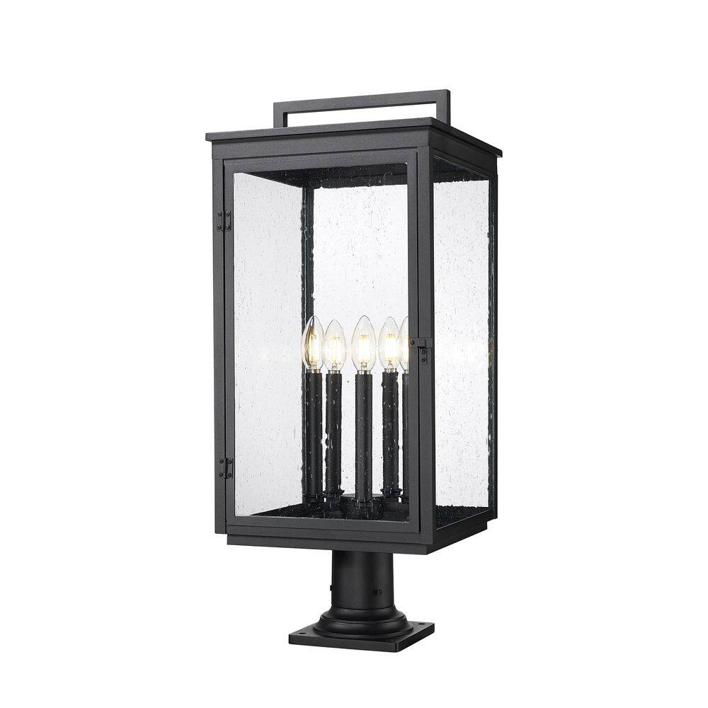 Hartwell 28.75 in. 5-Light Sand Black Aluminum Hardwired Outdoor Marine ...