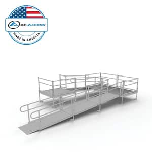 EZ-ACCESS PATHWAY 30 ft. L-Shaped Aluminum Wheelchair Ramp Kit with ...