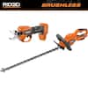RIDGID 18-Volt Brushless 22 in. Cordless Hedge Trimmer and Pruning ...