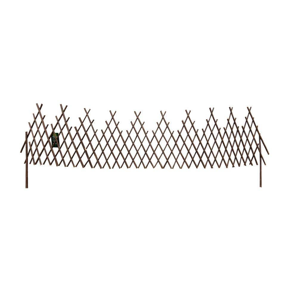 MGP 48 in. L x 15 in. x 1 in Picket Style Expandable Brown Willow Wood ...