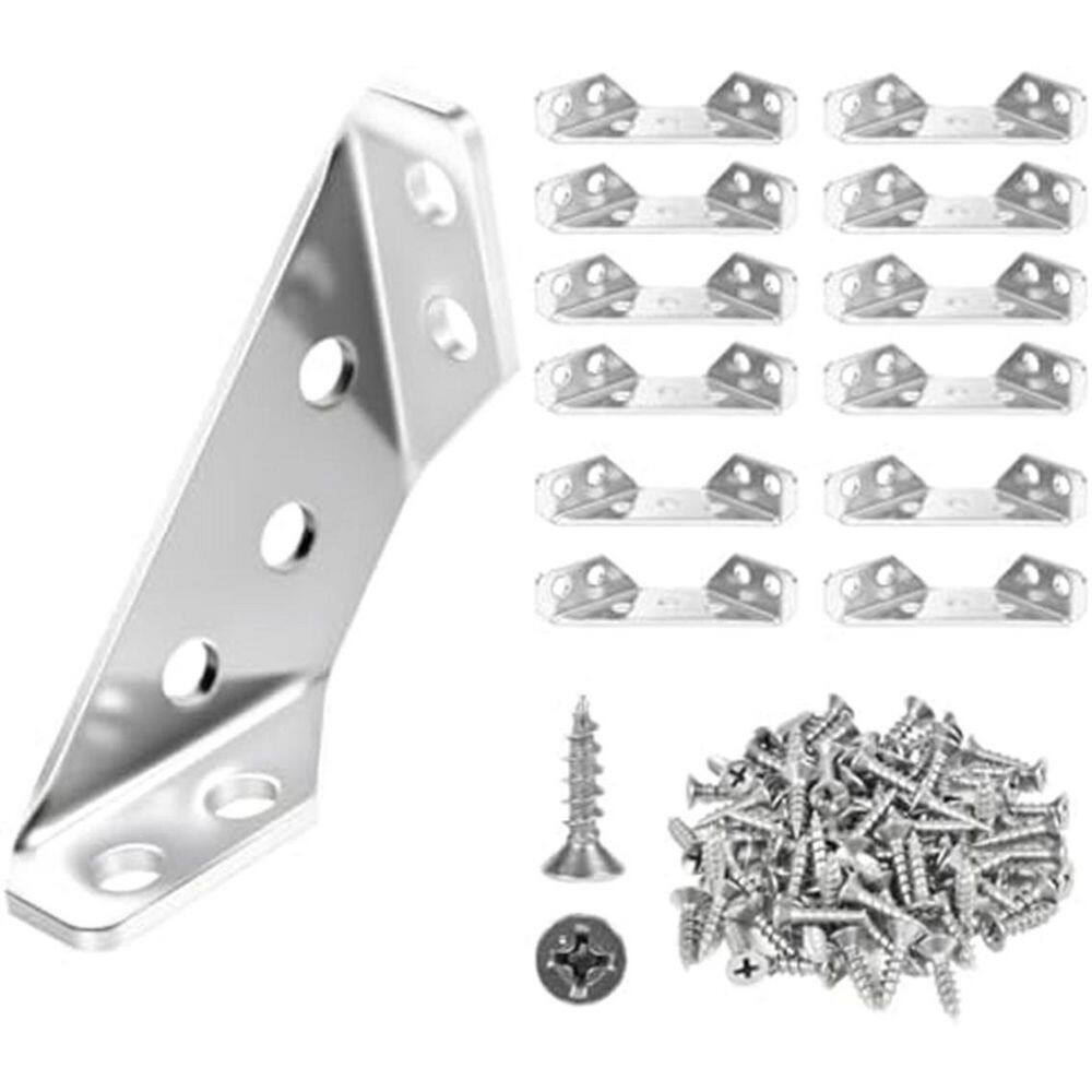 KIWDZFU 12 Pack Universal Stainless Steel Triangular Furniture Corner ...