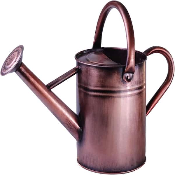 1 Gallon Copper Metal Watering Can with Removable Spout for Outdoor ...